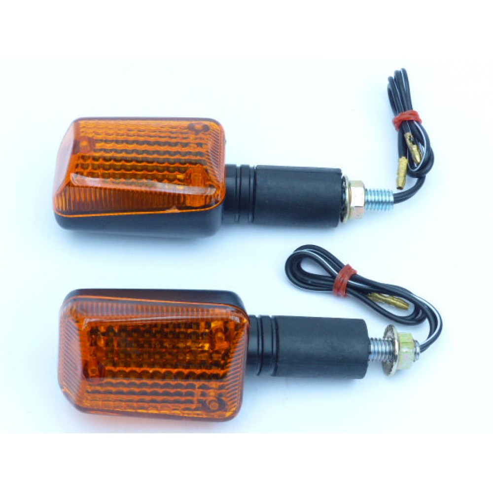 Universal Motorcycle Long Rubber Stem Mini Indicators - Pair